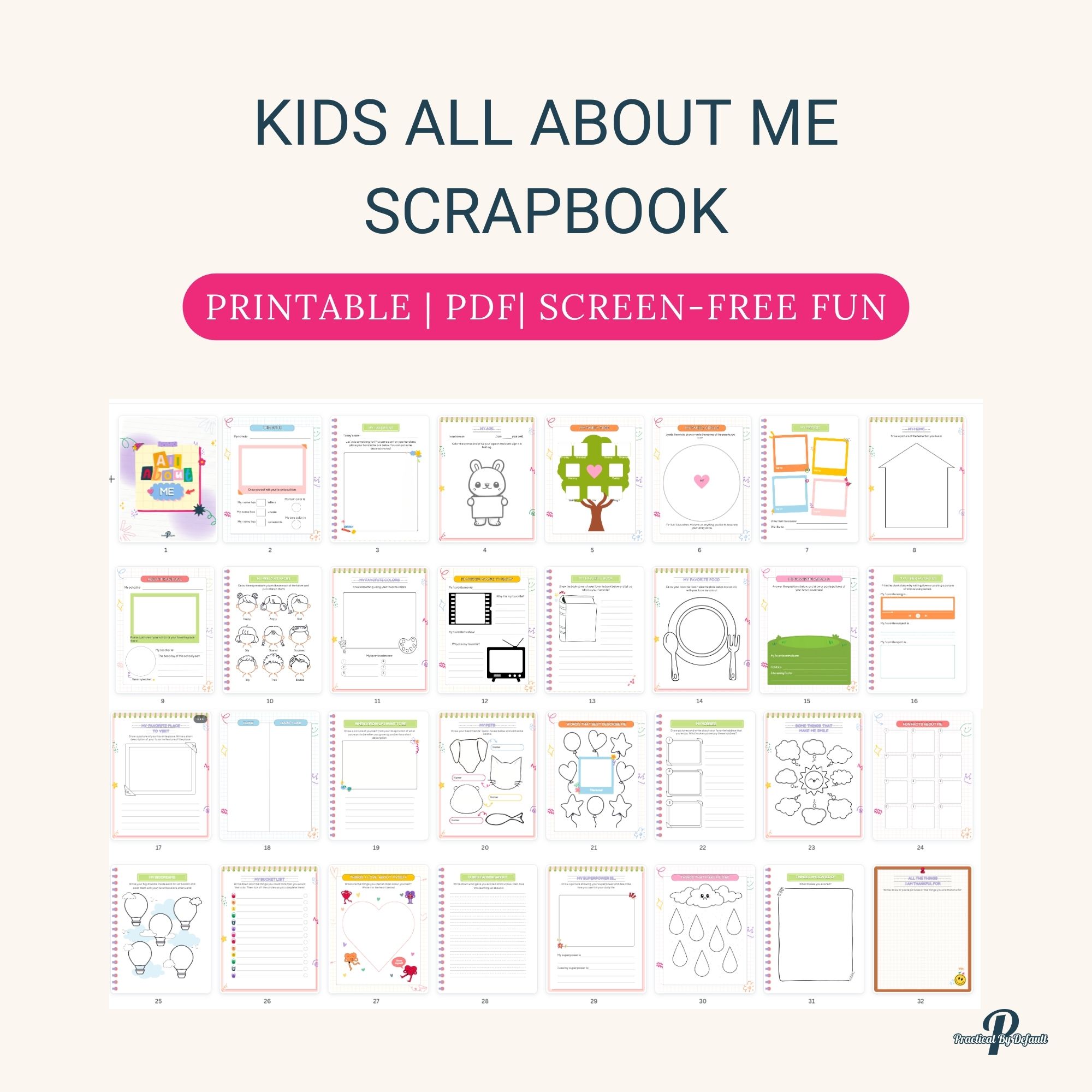Kids All About Me Scrapbook - Practical by Default Shop